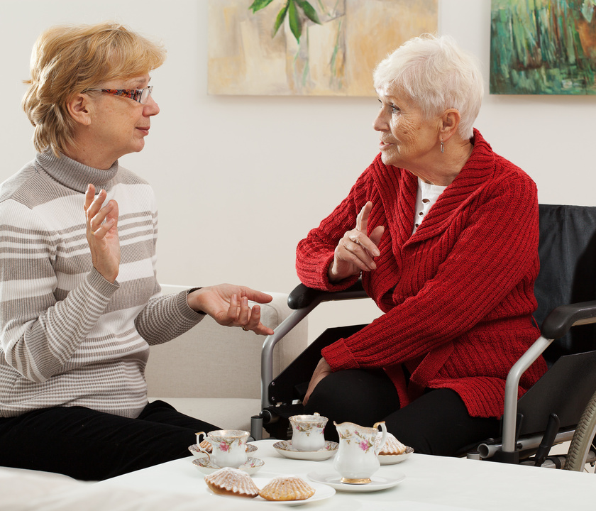 Elder women meeting | Morada Senior Living